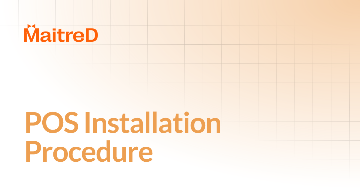 POS Installation Procedure | MD Documentation Center