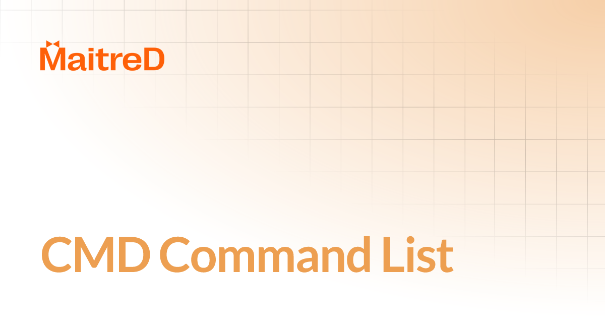 CMD Command List | MD Documentation Center