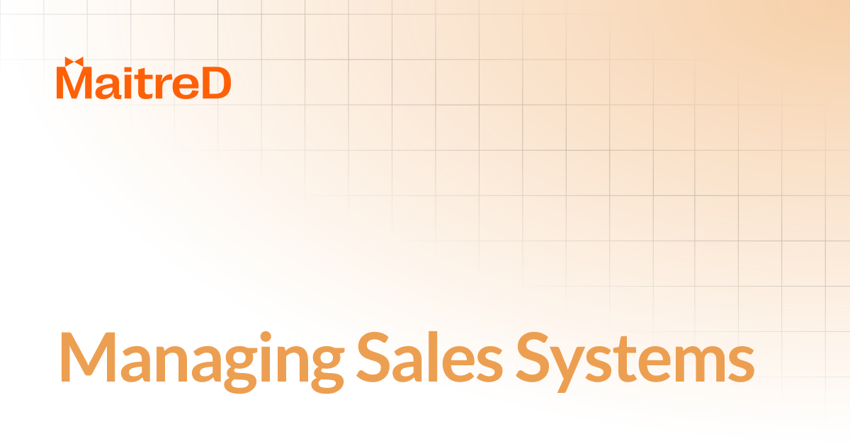 Managing Sales Systems | MD Documentation Center