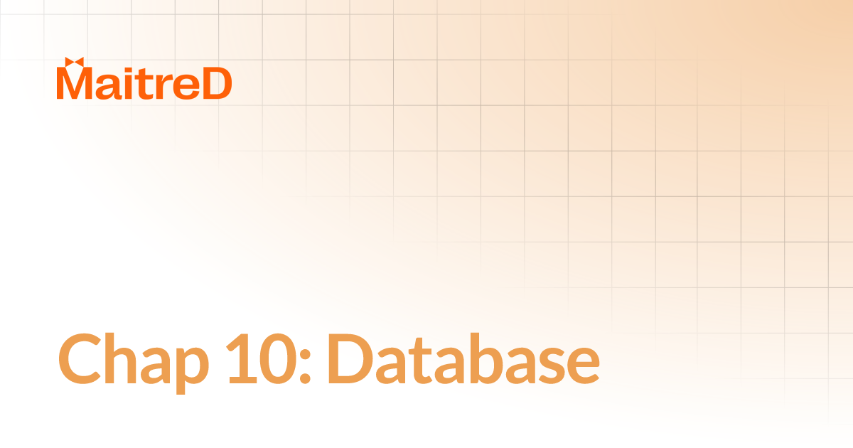 Chap 10: Database | MD Documentation Center