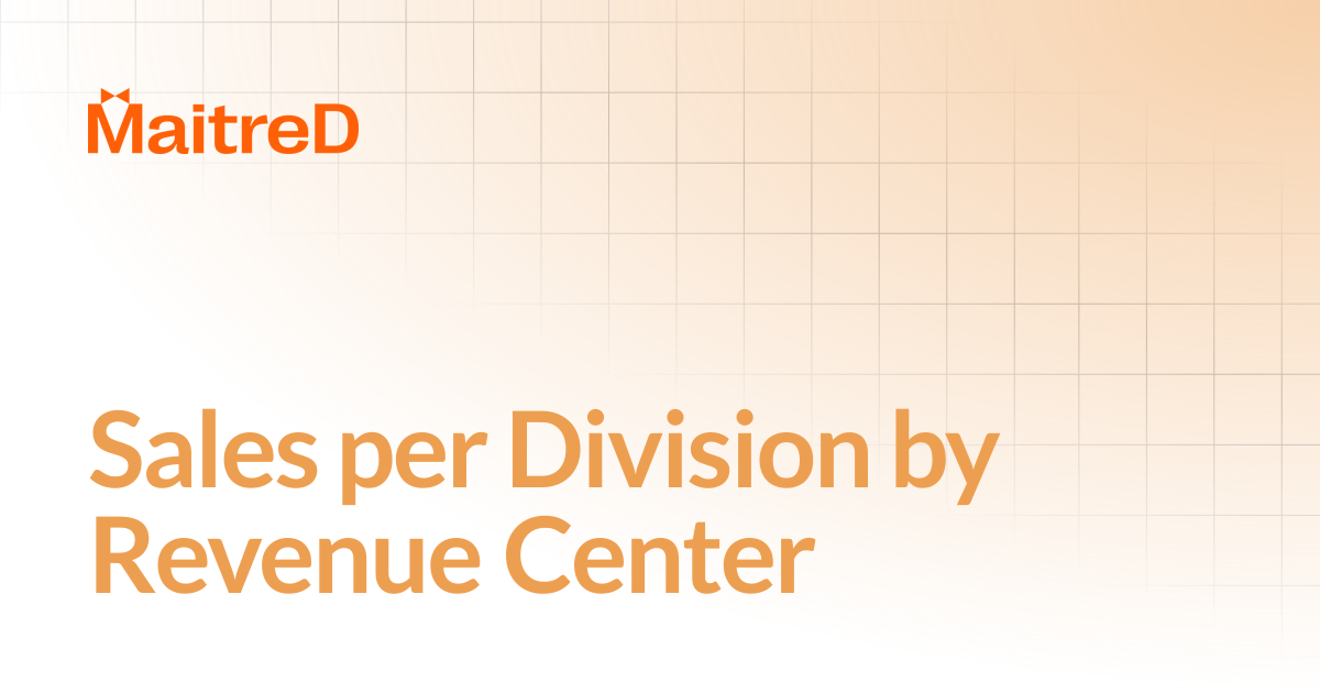 Sales per Division by Revenue Center | MD Documentation Center