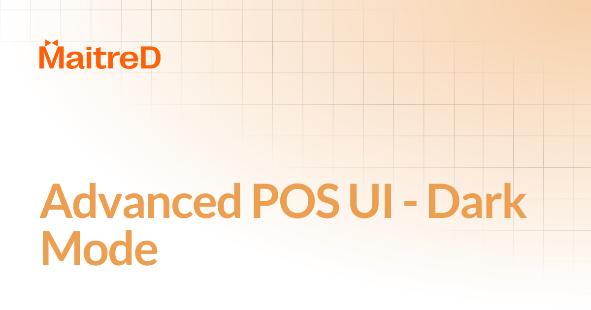 Advanced POS UI - Dark Mode | MD Documentation Center