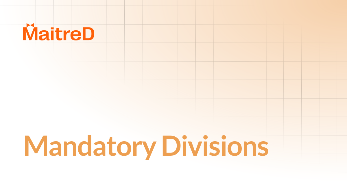 Mandatory Divisions | MD Documentation Center