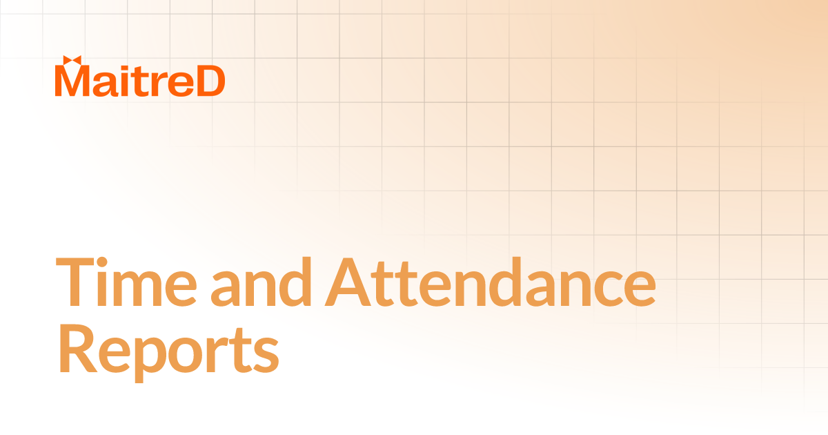 Time and Attendance Reports | MD Documentation Center