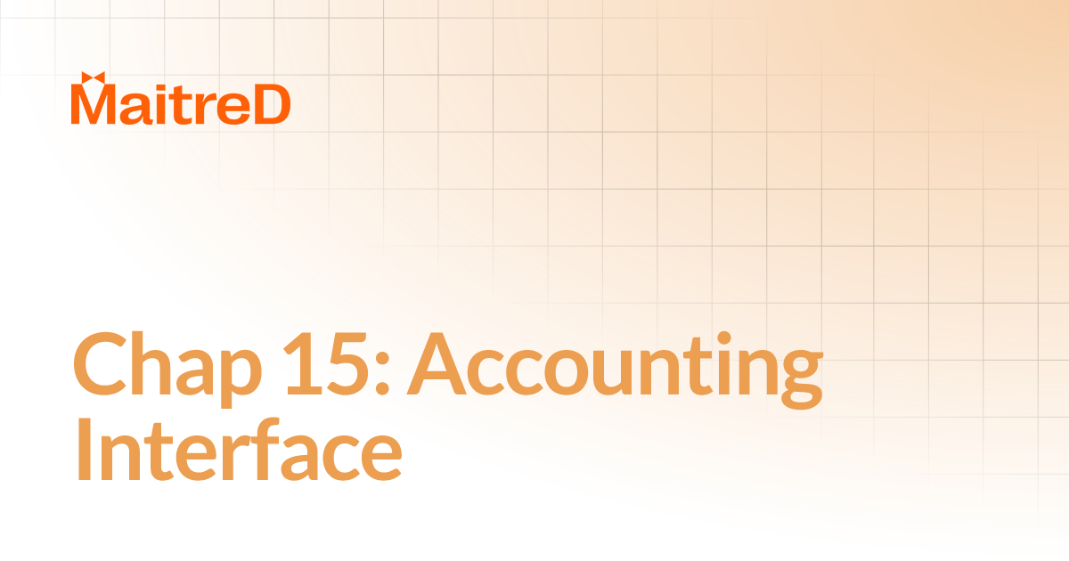 Chap 15: Accounting Interface | MD Documentation Center